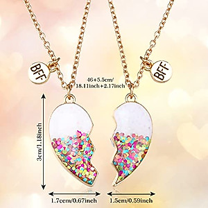 PAFUWEI Friendship Necklaces for 2 Girls,Pendant Bff Necklace Magnetic Matching Necklaces for Best Friend Half Heart Necklace Best Friend Necklaces for 2 Girls Sister