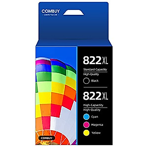 822XL Ink Cartridges Remanufactured Replacement for Epson 822 822XL T822 T-822 822 XL Combo Pack for Workforce Pro WF-4833 WF-3820 WF-4820 WF-4830 WF-4834 Printer Ink (Black, Cyan, Magenta, Yellow)