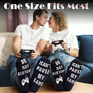 Funny Gaming Socks and LED Telescoping Magnet Pickup Tool Set with Lights - Stocking Stuffers Gifts for Women Teenage Boy Girl