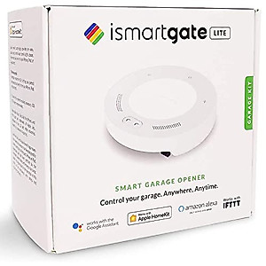 ismartgate LITE Smart Garage Door Opener Remote, APP Control, Compatible with Apple Homekit, Amazon Alexa, Google Assistant, IFTTT, Compatible with All Garage doors. Wireless sensor included.