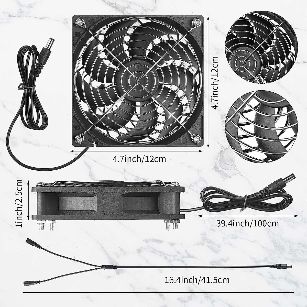 Riakrum 20W 16V Solar Panel Exhaust Fan Kit USB Portable Solar Powered Fan Summer Outdoor Waterproof Ventilator Fan for Chicken Coops, Greenhouses, Camping Exhaust (2 Sets)