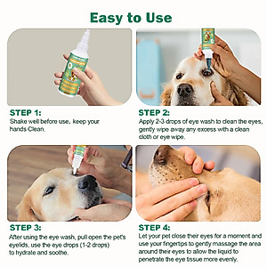 CuteBone Gentle Dog Eye Wash 3.38 fl.oz & Eye Drops 0.34 fl.oz Kit - Effectively Relieve Dry Eye Itching & Redness - Cleanses Dirt & Reduces Irritation - Eliminate Tear Stains for Pet