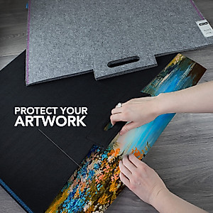 Itoya ProFolio Midtown Bag 22x31 - Black Artist Portfolio Carrier with Blue Stitching - Stylish Portfolio Folder for Artwork and Art Portfolios - Portable Art Portfolio Bag and Art Carrying Case