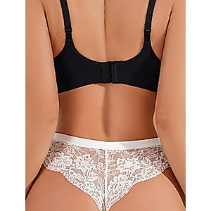 Banamic Women Floral Lace G-String Thong Panties Sexy T Back Stertchy Panties