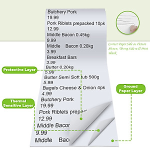 MFLABEL 2 1/4" x 50' Thermal Paper Cash Register POS Receipt Paper Credit Card Paper 5 Rolls