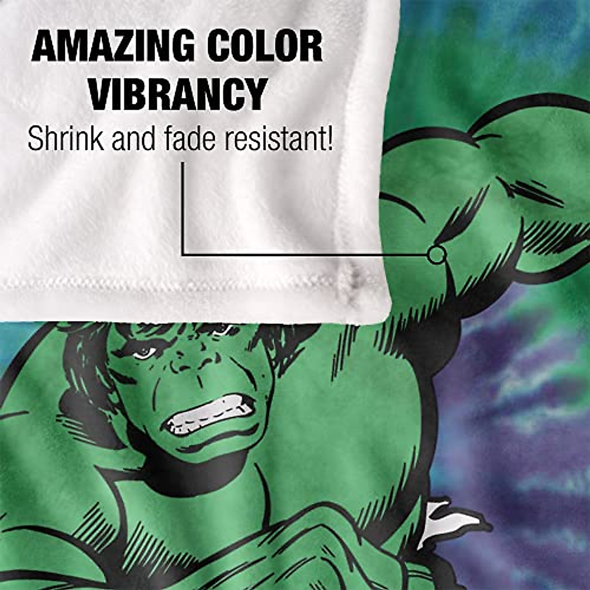 Marvel Hulk Tie Dye Silky Touch Super Soft Throw Blanket 36" x 58"