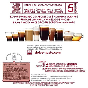 Dolce Gusto Nescafe Coffee Pods, Americano, Capsules, 16 Count, Pack of 3