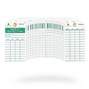 TRADESAFE Safety Inspection Tags for Accident Prevention - 30 Safety Tags with 30 Zip Ties, Durable 32 mil Vinyl, Inspection Record Tag for Scaffolds, Ladders, Fire Extinguisher, Inventory, Machinery