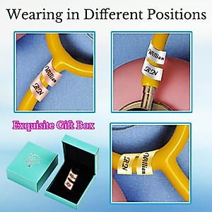 Stethoscope Name Tag Personalized,Custom Stethoscope Charms with ID Tag Accessorie Engraved Name Birthflower,Nurses Week Gift for Nurse Doctor Medical Assistant Vet-Style 7