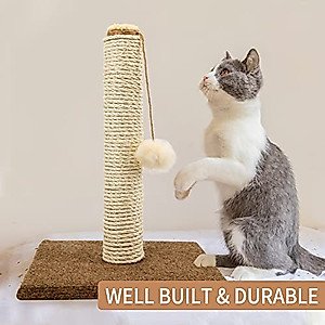 White Sisal Rope 1/4 Inch by 32-Feet for Cat Scratching Post Tree Tower Replacement Repair and Replace, DIY Hemp Twine Rope for Kittens Shelves Furniture Window Bed Perch House Climbing, 6mm by 10m