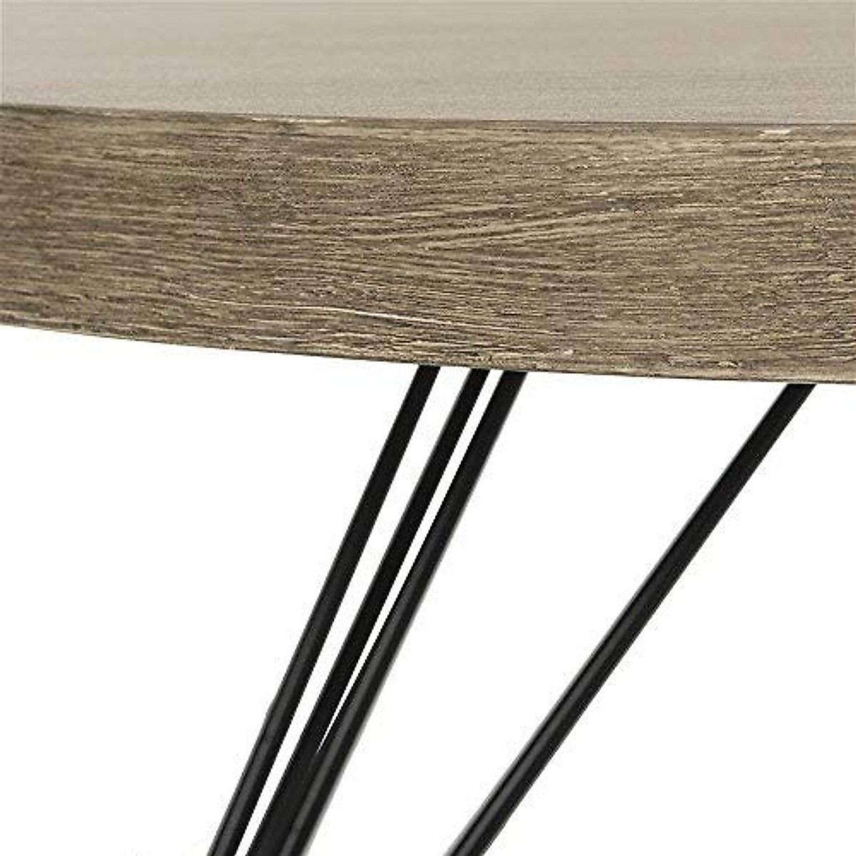 Safavieh Home Collection Mansel Mid-Century Light Oak Hairpin Leg Round Coffee Table