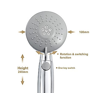 Deliao Elderly Handheld Shower Head Designed For Disabled Pregnant Woman Gravidas With 79-Inch Hose Suciton Cup Holder Bracket Home Care Control Button Convenient Push Button Chrome