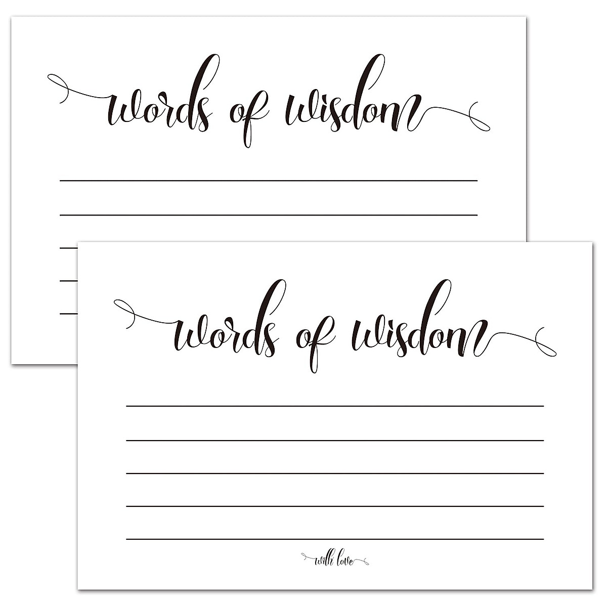 AMAHEJMO 50 Words of Wisdom Advice Cards, Advice and Wishes cardsfor the Bride, Retirement or Graduation Party, Baby or Bridal Shower Games, Birthday Party, Engagement,4x6