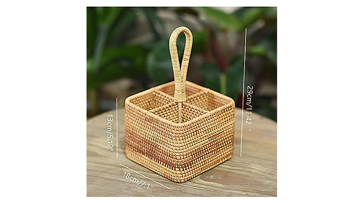 i-lan 2 Pack Rattan Baskets for Organization and Decor