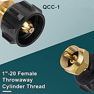 GASPRO Propane Refill Adapter for 1 lb. Tanks, Comes with A 20lb to 1lb Propane Tank Adapter, Solid Brass