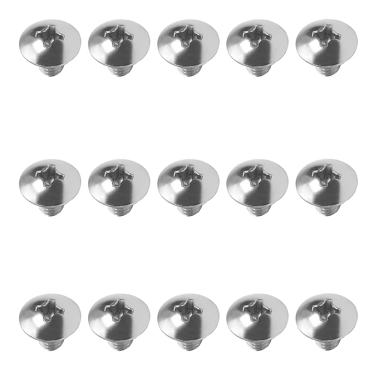 MroMax 15Pcs M6 x 8mm Truss Head Phillips Machine Screw, 304 Stainless Steel (A2-70), Fully Thread, Metric Silver Gray Truss Cross Head Screws Bolts for Home Small Appliance Electronic Instrument