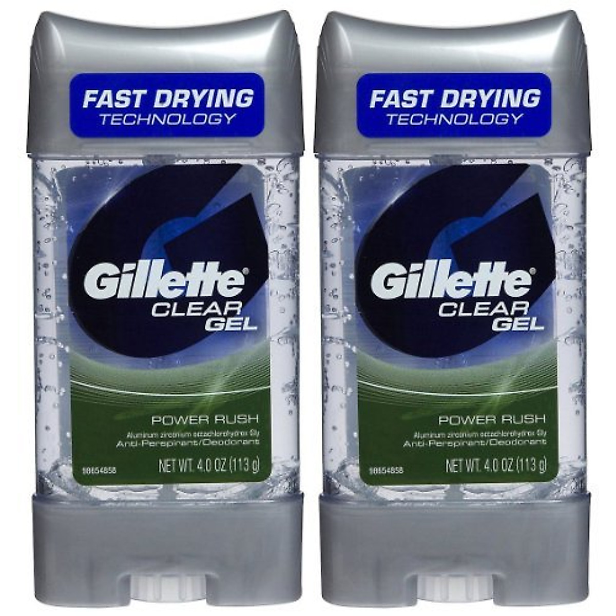Gillette Anti-Perspirant Deodorant Clear Gel, Power Rush 3.8 oz (Pack of 2)