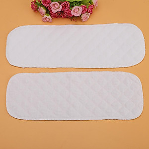 10PCS Reusable Nappy Liners Adullt Washable Layers Soft Incontinence Cloth Diaper Insert Liner Nappy Pad Baby Cotton Fiber Inserts for Cloth Diapers(Insert 6 Layers)