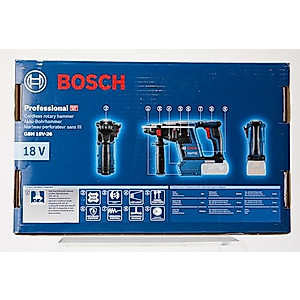 Bosch Professional 18V System GBH 18V-26 Cordless Rotary Hammer (SDS Plus, Impact Energy: 2.6 J, max. Drilling Diameter: Concrete/Steel/Wood 26/13/30 mm, excluding Batteries and Charger, in Carton)
