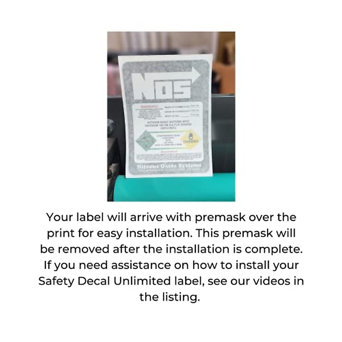 Safety Decal Unlimited Nitrous Oxide Bottle Replacement Refill Peel and Stick Label Decal Sticker Sign 2 5 10 15 20lb Made in America (Non-Laminated 10LB) (Black)