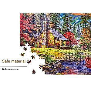 Jigsaw Puzzles 1000 Pieces for Adults and Kids – Large Format Thick Lasting Jigsaw Puzzle for Teens (Autumn Hut)