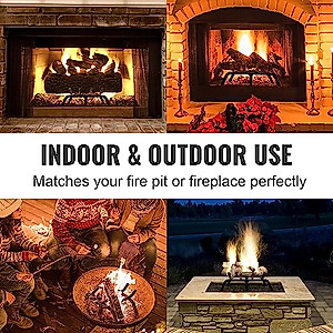 VEVOR Fireplace Grate, 18 inch Heavy Duty Fireplace Pit Grill Grate with 6 Support Legs, 3/4'' Solid Powder-Coated Steel Bars, Fire Logs Firewood Burning Rack Holder for Indoor and Outdoor Fireplace