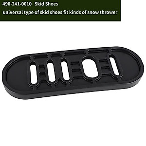 SIMPERAC 490-241-0010 Snow Thrower Skid Shoes Universal Polymer Slide Plates for MTD Snow Blower with Mounting Hardware Kit (2 Packs)