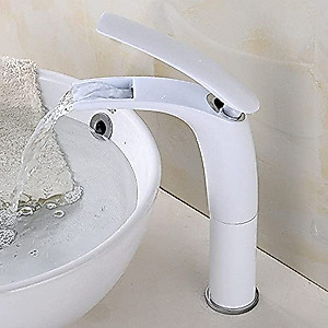 ZHANGYUEFEIFZ Bathroom Sink Faucet Sink Faucet Bathroom Basin Faucet Solid Brass Sink Faucet Hot and Cold Single-Handle Countertop Toilet Waterfall Faucet (Color : Black 2 T)