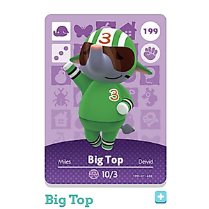 Nintendo Animal Crossing Happy Home Designer Amiibo Card Big Top 199/200 USA Version