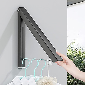 Etiger Wall Stand, Triangle Organizer Bracket, Expandable and Collapsible Hanging Rack, Perfect for Clothes and Towels Ideal for Bathrooms, Dorm Rooms, & Condos(Black)