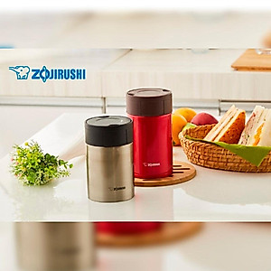 Zojirushi Stainless Steel Food Jar, 19 oz/0.55 L, Metallic Red
