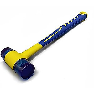 Rubber Mallet Hammer,KAIHAOWIN 30mm Rubber Mallet Rubber Hammer Small Rubber Mallet Double-Faced Soft Hammer with Ergonomic Shaped Anti-Shock/Slip Handle for Jewelry Leather Crafts Woodworking Camping