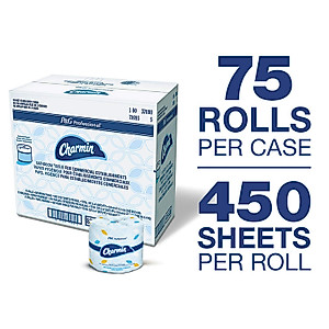 Charmin For Commercial Use Toilet Paper, Individually Wrapped, 2-Ply Standard Roll, 75 Rolls / Case, 450 Sheets / Roll