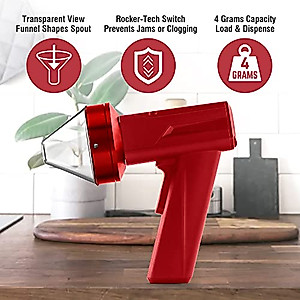 Auto9 2.5" Large Electric Grinder: Auto Spice Grinder with Auto Dispensing, Portable 4g Capacity with Two-Direction Rocker Switch Block Free(Black & Red)