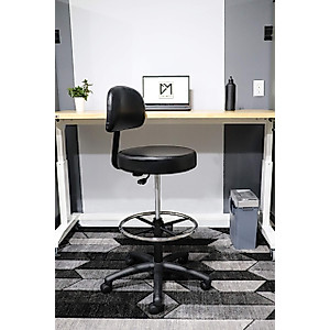 Chair Master Adjustable Chair/Stool for Exam Rooms, Labs, Doctor and Dentist Offices. Easy to Clean! 24"-34" Seat Height. 18" Foot Ring (Tall Bench Height, Black)