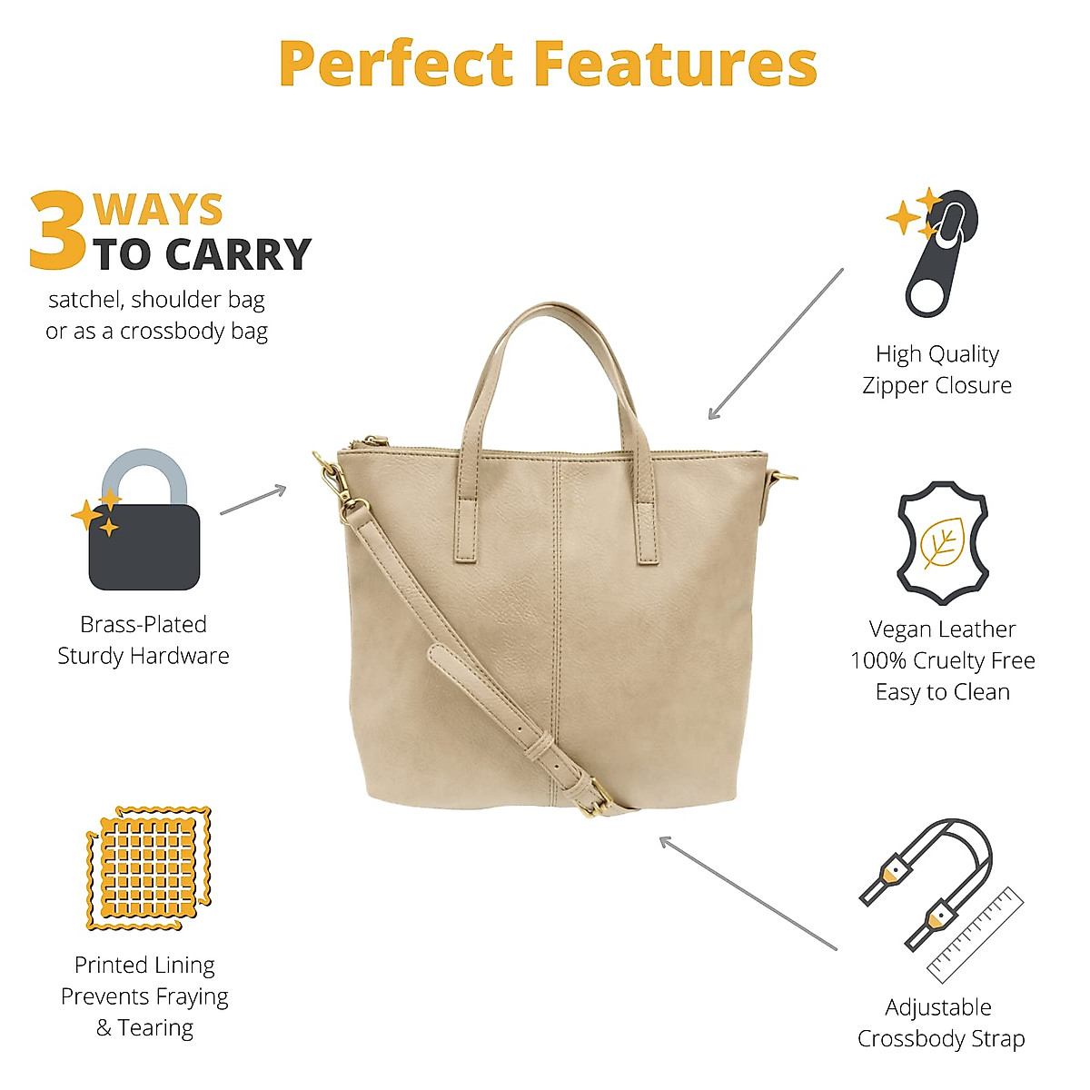 Joy Susan Women's Kim Top-Zip: Medium Tote Handbag