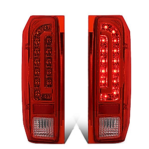 DNA MOTORING TL-F15094-LED-CH-RD LED Tail Light Assembly Driver & Passenger Side [Compatible with 90-96 Ford F150 / 90-97 F250 / 90-97 F350 / 90-96 Bronco]