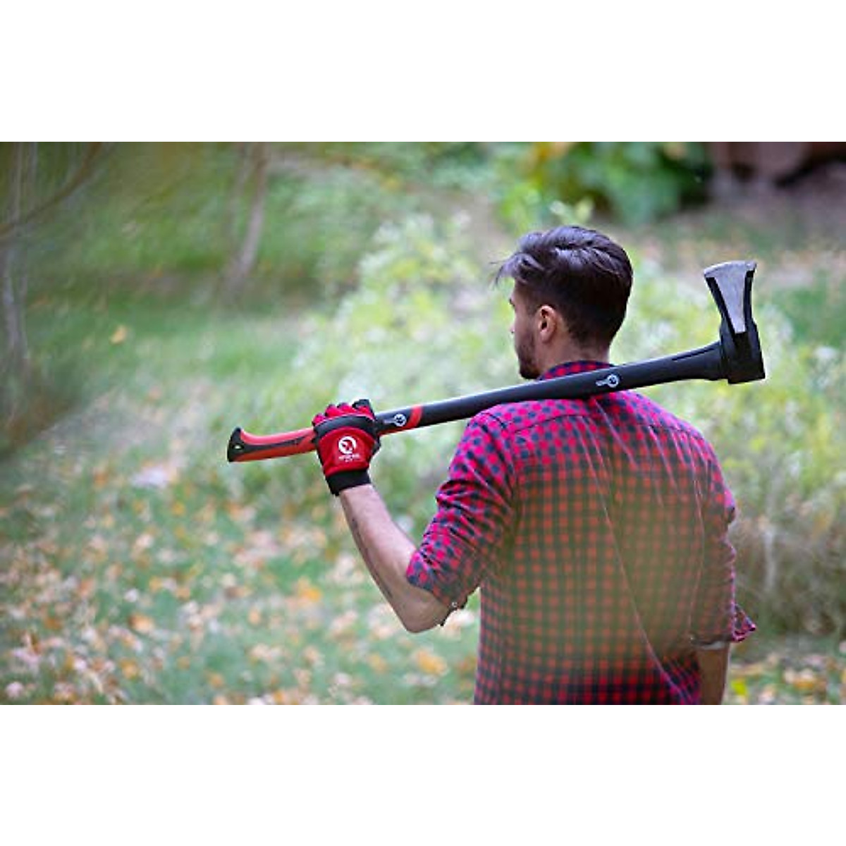 INTERTOOL 35-inch Splitting Maul, Wood Splitter Axe for Logs, 5 lb / 2270 g, Shock Absorbing Fiberglass Anti-Slip Handle with Blade Cover HT-0275