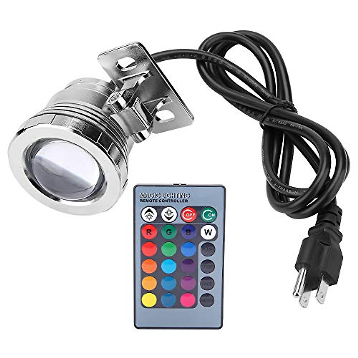 LIYJTK Underwater lamp,RGB LED Underwater Light Waterproof Multi-Color for Outdoor Garden Spotlight Landscape Fountain(10W Black)