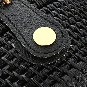 Gets Women's Woven Bag Round Handmade Rattan Shoulder Bag Cross Body Boho Beach Bag (Ordinary)