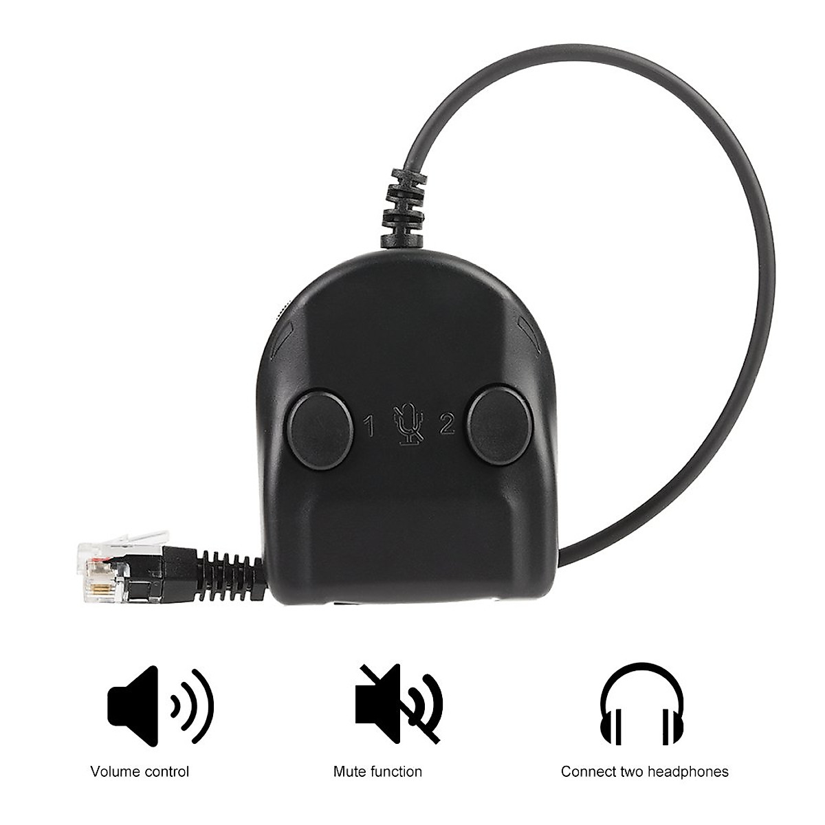 Splitter Training Adapter, Telephone Splitter Training Box Volume Control Intelligent Sound Closed for Phone Handsets