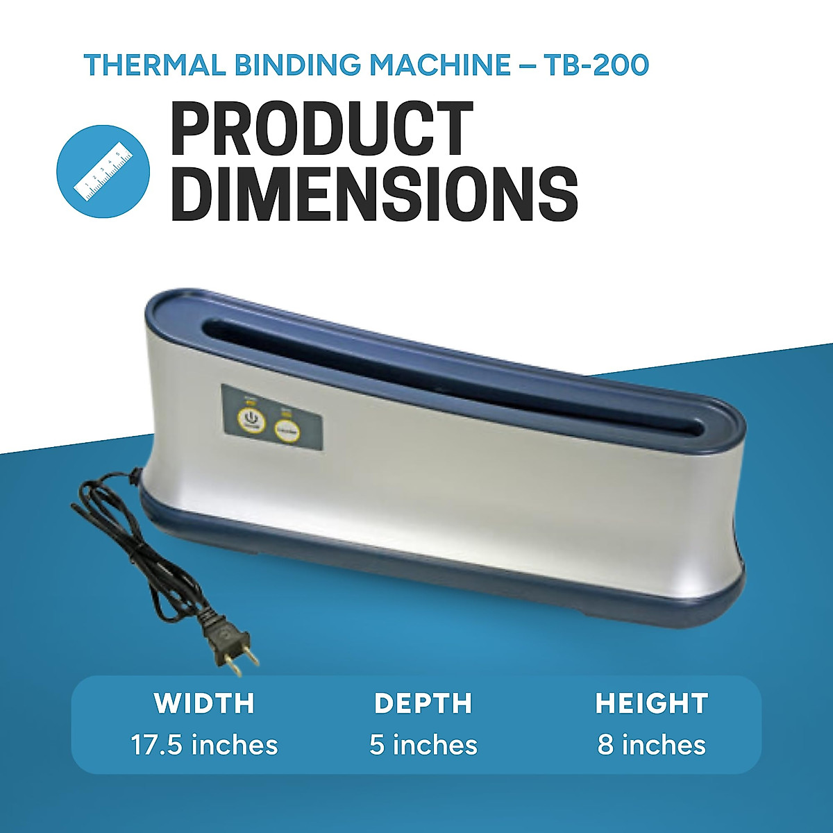 Printfinish PrintFinish Desktop Thermal Binding Machine for Binding Sheets into Professional Looking Books, presentations, notebooks - Handles up to 200 Sheets and 13'' Wide