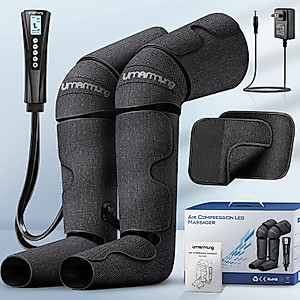 Gifts for Men, Women, Dad, Mom, Mothers Day, Fathers Day, Christmas, Birthday, Air Compression Massager with Heat for Foot, Leg, Knee, Works for Vericose Veins, Muscle Fatigue, Cramps, Swelling, Edema