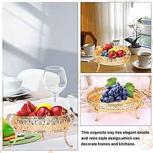 Metal Fruit Tray, Zinc Alloy Table Centerpiece Food Stand Dessert Storage Plate Holder Snack Bread Candy Storage Dish for Party Kitchen Countertop Decorative