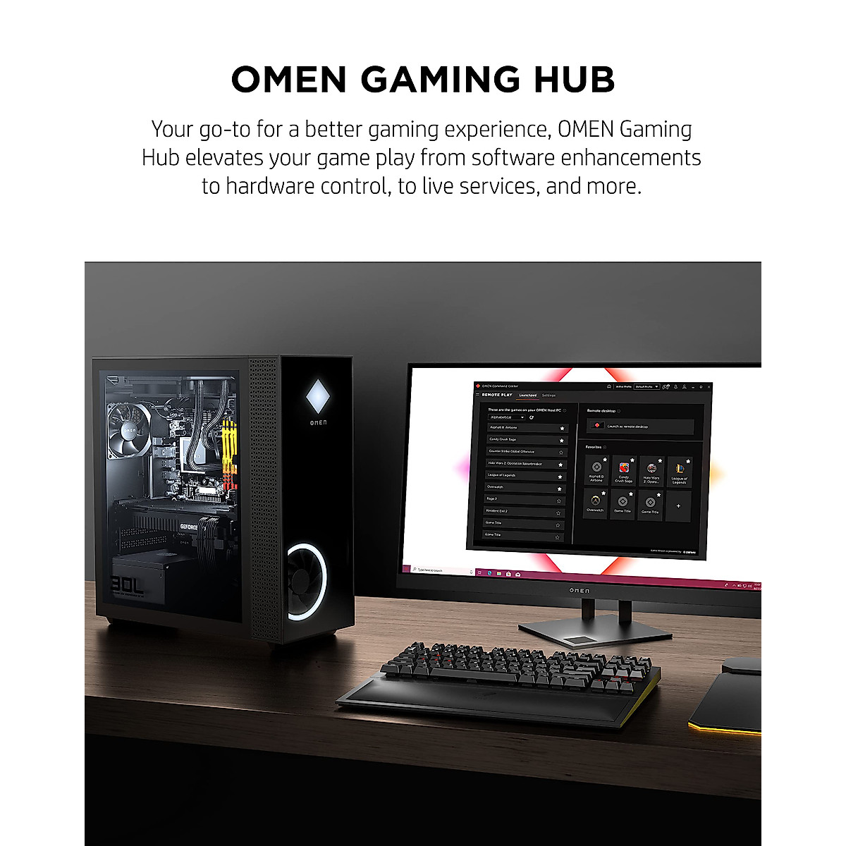 Omen 30L Gaming PC, NVIDIA GeForce RTX 3070, AMD Ryzen 7 5800X, HyperX 32 GB RAM, 1 TB SSD, Windows 10 Pro, Wi-Fi 6 & Bluetooth 5, Liquid Cooling, RGB Lighting (GT13-1170, 2021)