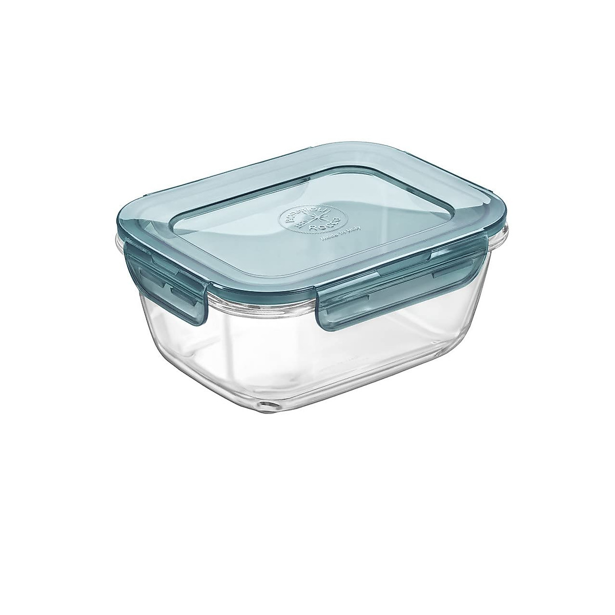 Bormioli Rocco Frigoverre Evolution Collection - 7 x 5.5 Inch Rectangle Container - 1 Liter (33.75oz) - Grey