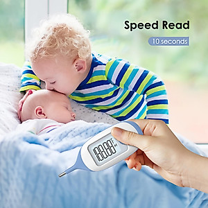 Digital Rectal Thermometer for Baby, Infant Thermometer, with 30 Probe Covers, Quick Read, Large Clear Display
