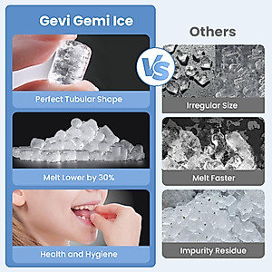 Gevi Household V2.0 Quiet Countertop Nugget Ice Maker, Self-Cleaning Chewable Pellet Ice Machine, 38 lbs/24H, Energy-Efficient, White