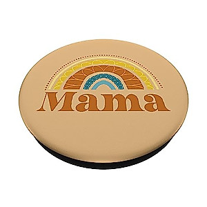 Boho Rainbow Mama Bohemian Aesthetic Matching Family Mom PopSockets Swappable PopGrip
