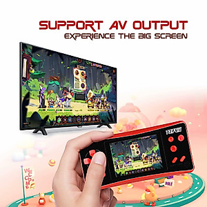 HigoKids Electronic Handheld Games for Kids 3.2" Large Screen Built-in 218 Classic Retro Video Games USB Rechargeable Arcade Gaming Player System Best Road Trip Partner for Boys（Red）